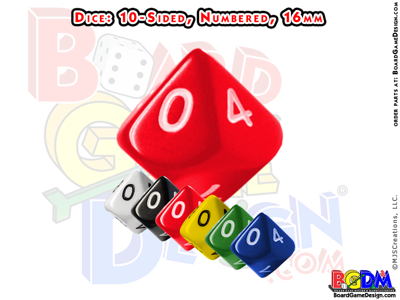 Dice, 10-Sided, Numbered 10 Sides Dice, ten sided die, numbers die